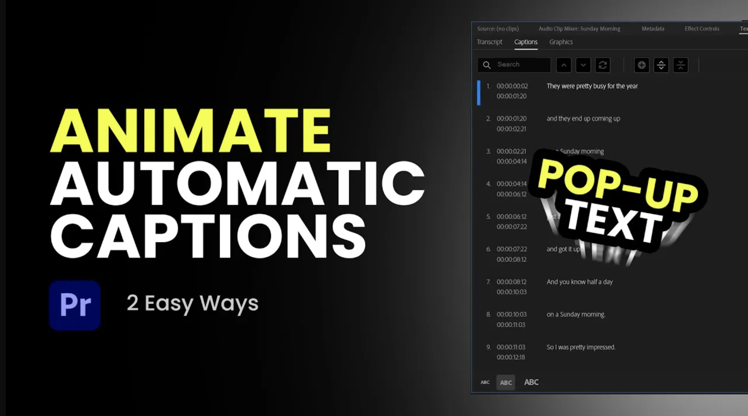 How To Animate Auto Captions In Premiere Pro
